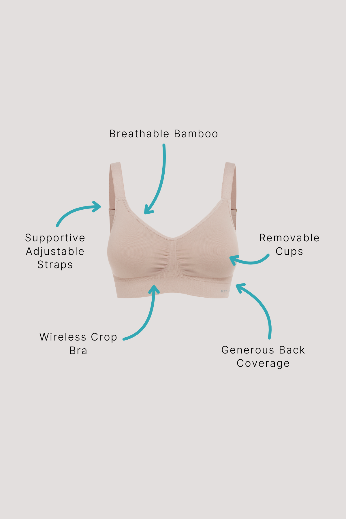 Bamboo Ultimate Adjustable Wirefree Bra | Crop Top Bras – BELLA BODIES ...